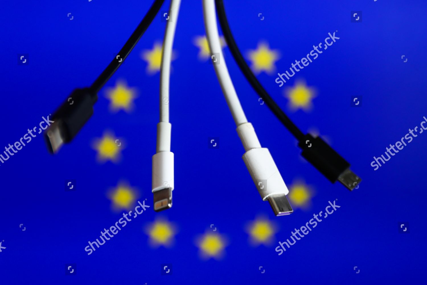 Usb Cables European Union Flag Displayed Editorial Stock Photo - Stock ...