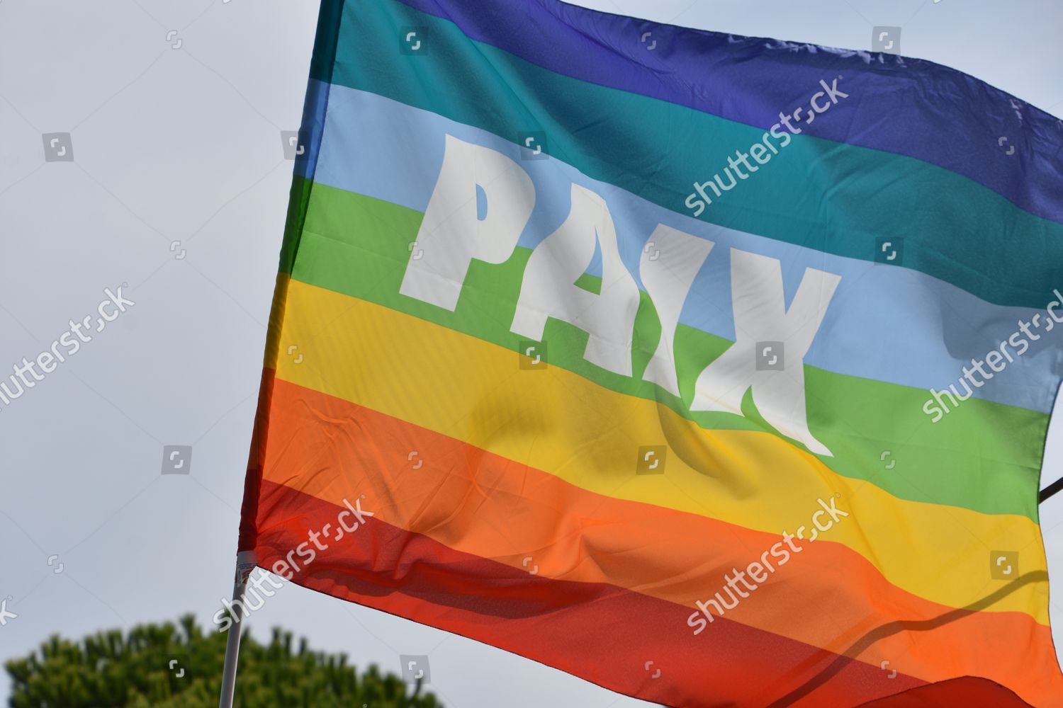 Pacifist Flag Seen During Meeting the Editorial Stock Photo - Stock ...