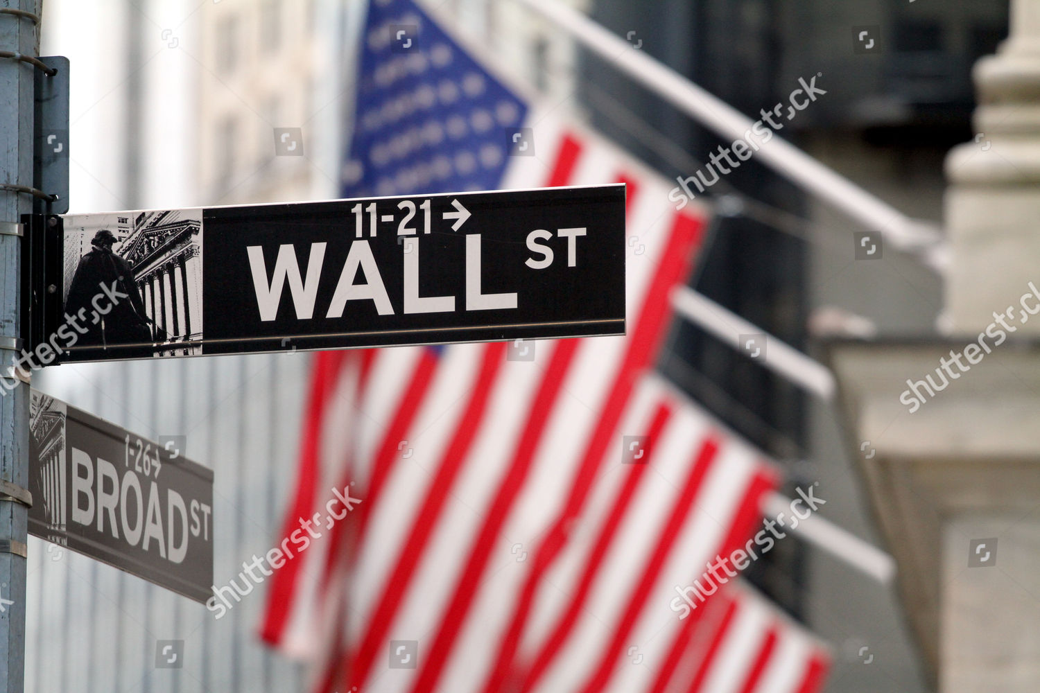 Wall Street Broad Street Street Sign Editorial Stock Photo - Stock ...
