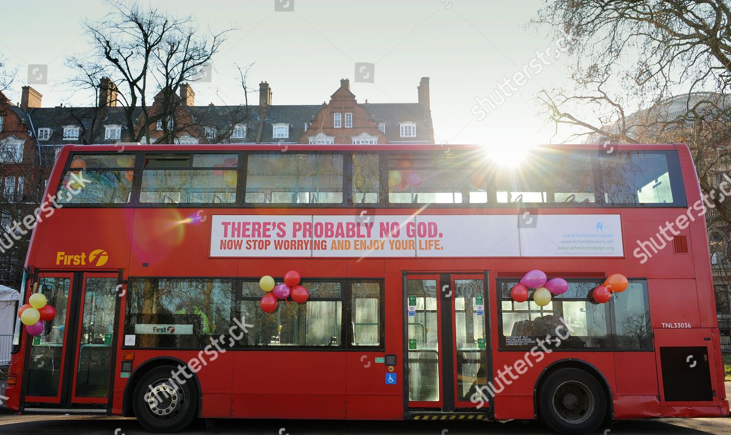 Atheist Campaign Advertisement On Bus London Editorial Stock Photo ...