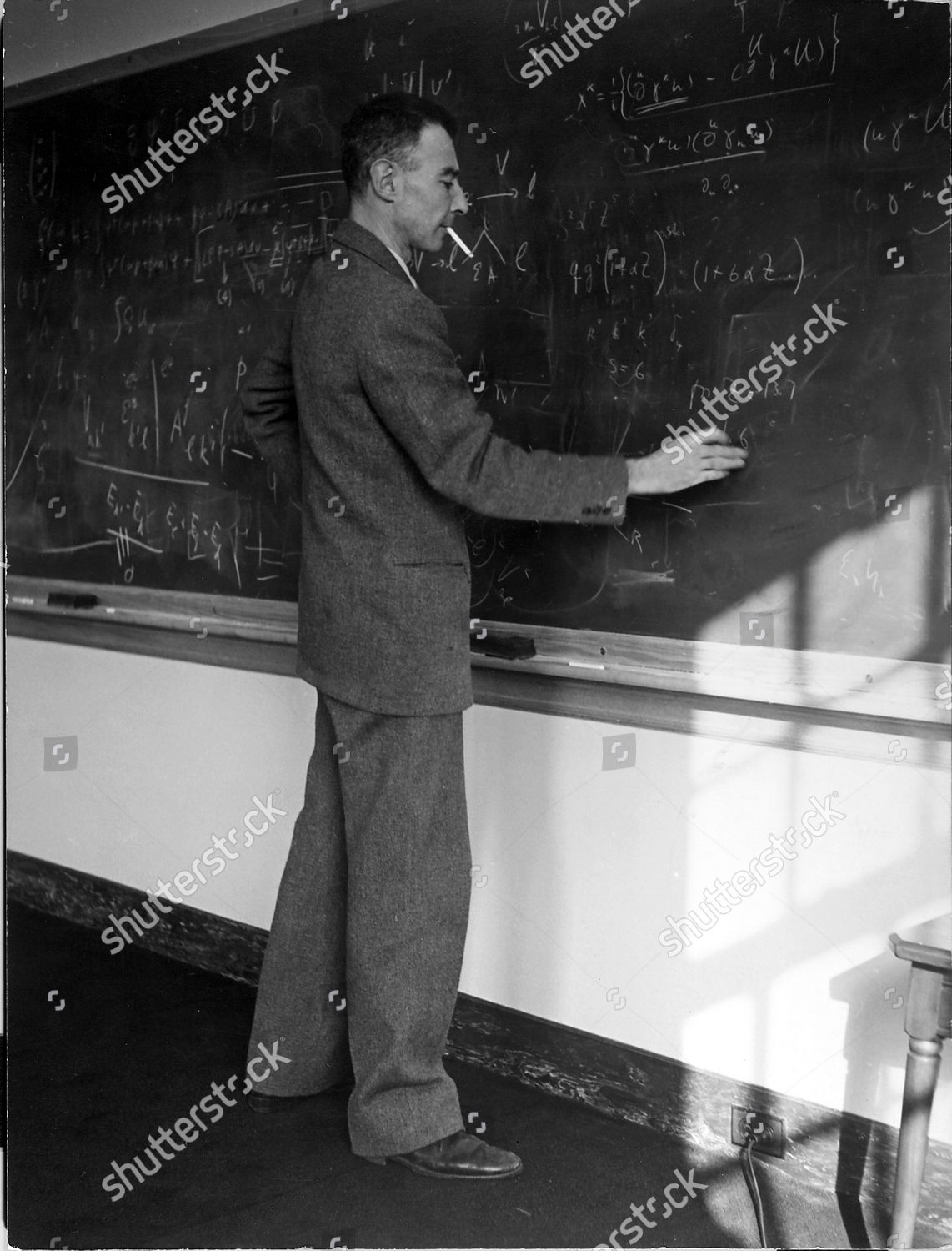 American Physicist J Robert Oppenheimer Writing Editorial Stock Photo ...