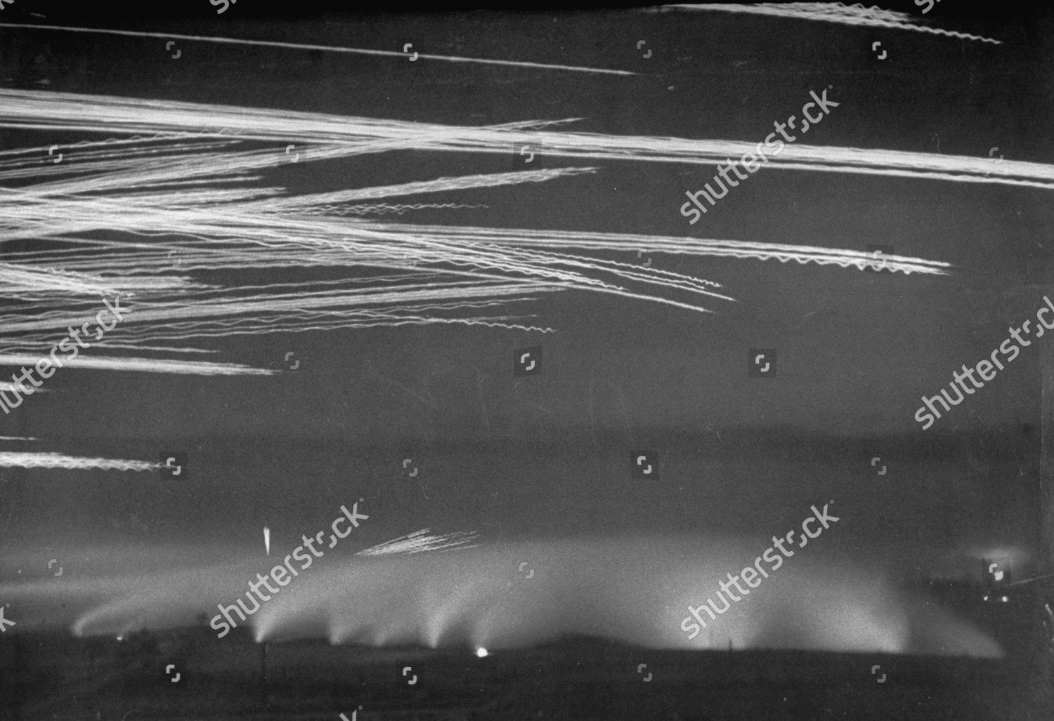 Tracer Shells Headed German Positions Streak Editorial Stock Photo ...