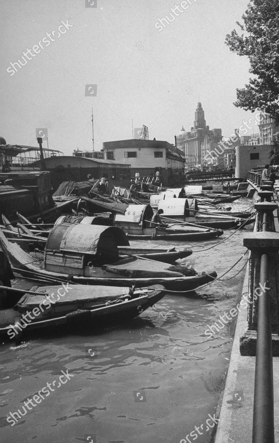 Sampans Tied Jetty Bund Park Bund Editorial Stock Photo - Stock Image ...