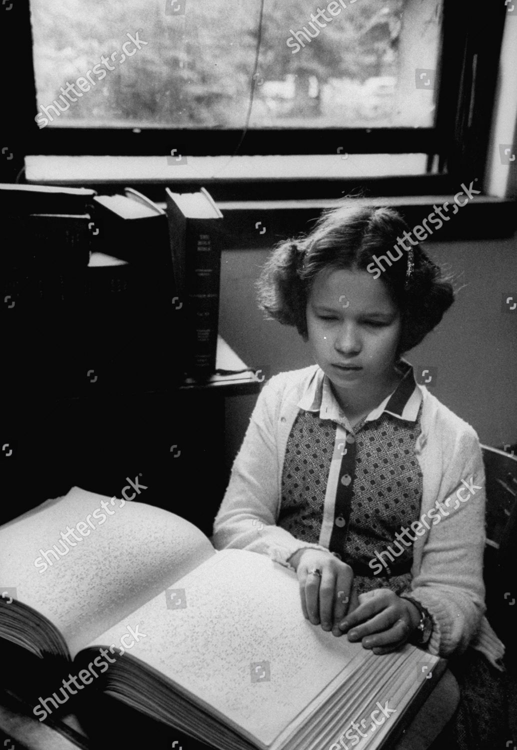 Blind Girl Reading Braille Version Bible Editorial Stock Photo - Stock ...