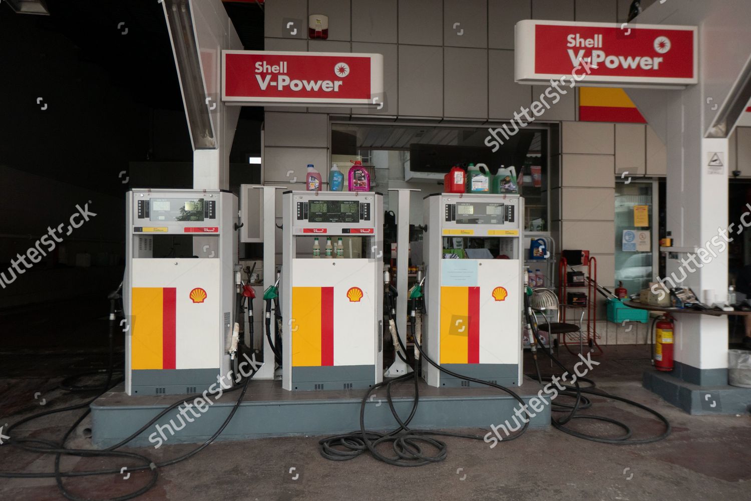 Filling Nozzles Pumps Shell Gas Station Editorial Stock Photo - Stock ...