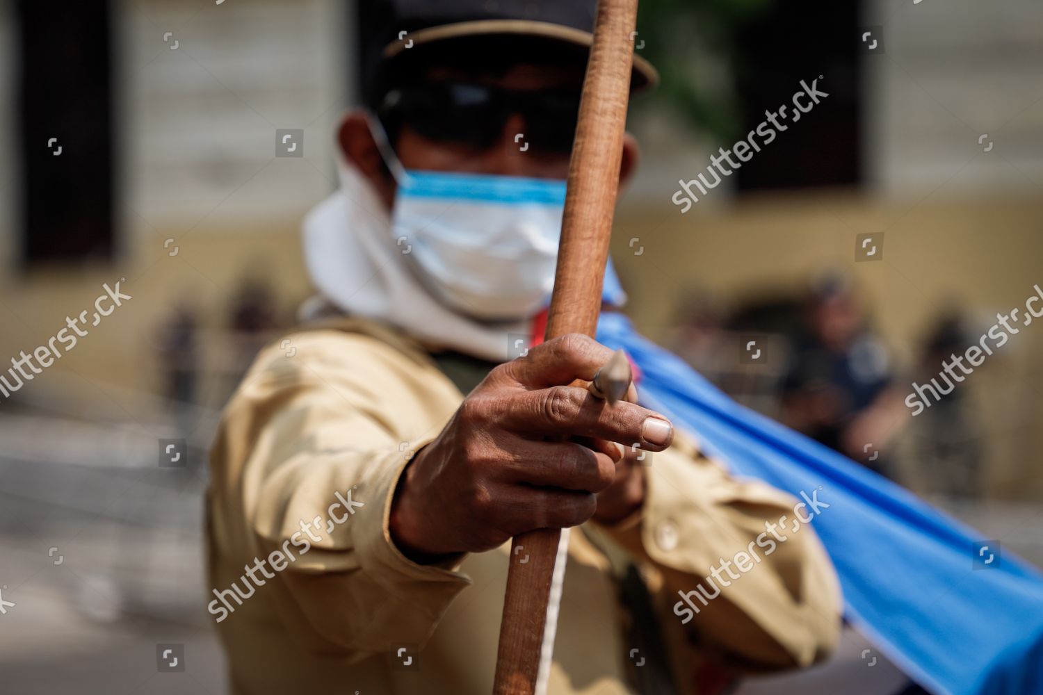 Indigenous People Guard Their Camp Plaza Editorial Stock Photo - Stock ...