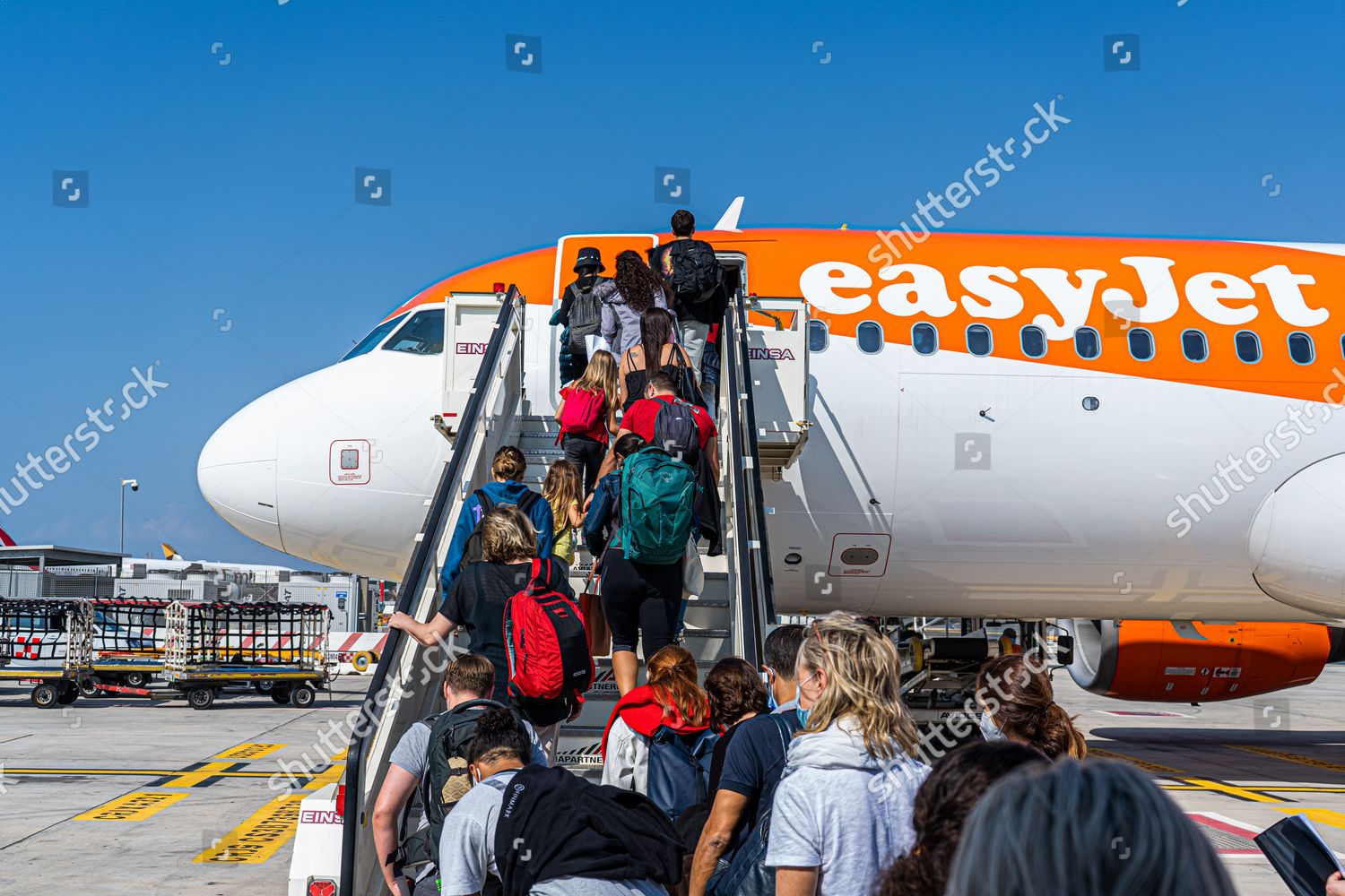 Passengers Prepare Board Easyjet Flight Rome Editorial Stock Photo ...