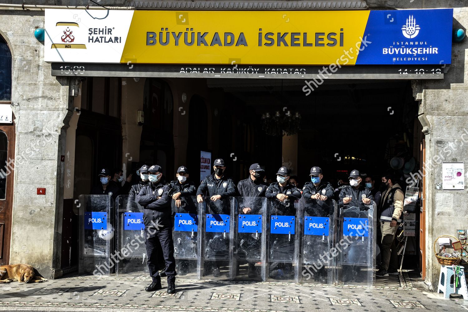 Riot Police Officers Stand Guard Front Editorial Stock Photo - Stock ...