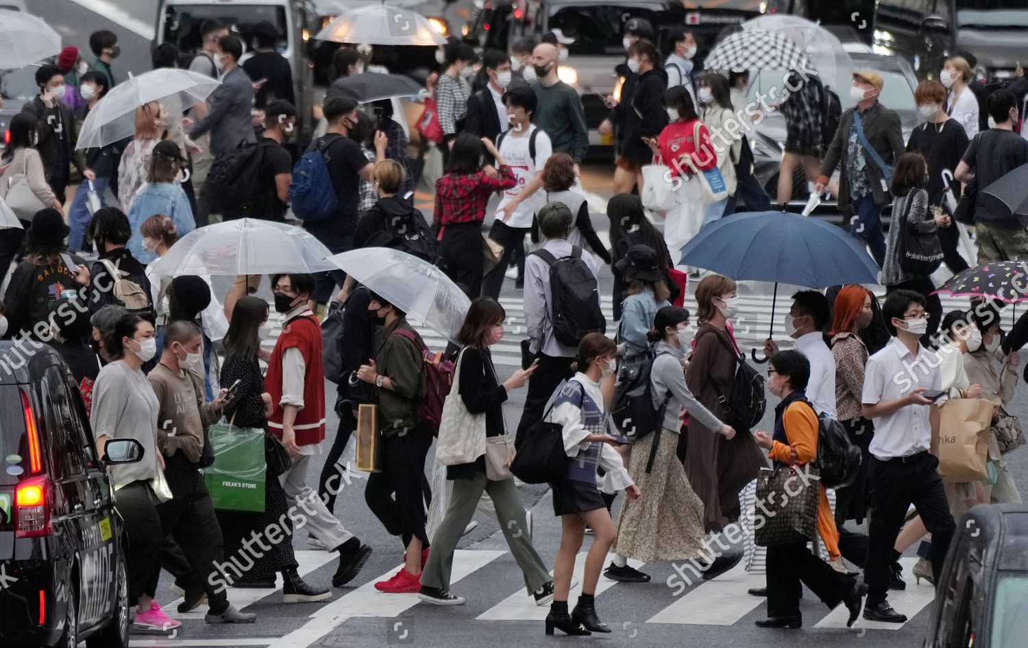Pedestrians Wearing Protective Masks Walk Crossway Editorial Stock ...