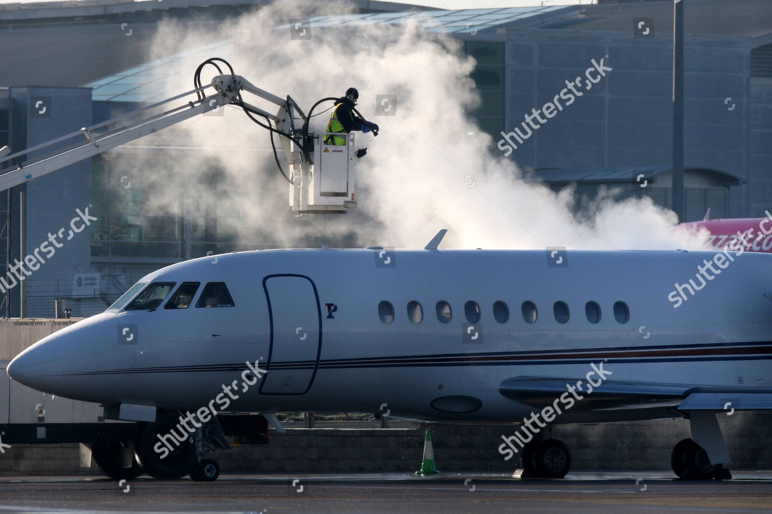 Aircraft Being Sprayed Deicer Just Before Editorial Stock Photo - Stock ...