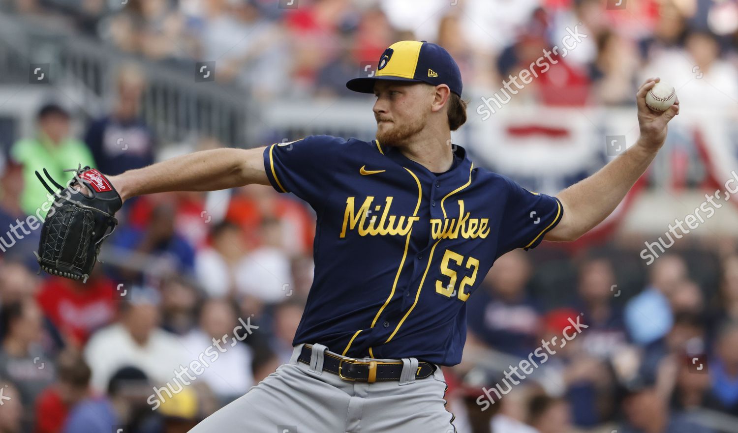 Milwaukee Brewers Pitcher Eric Lauer Throws Editorial Stock Photo ...