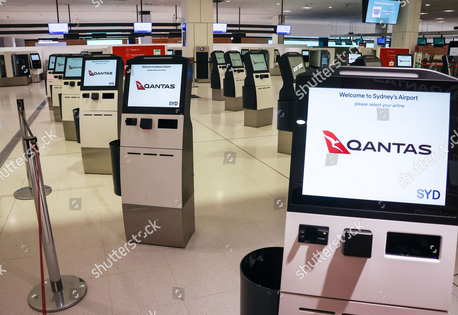 Qantas Airways Checkin Machines International Flights Editorial Stock ...