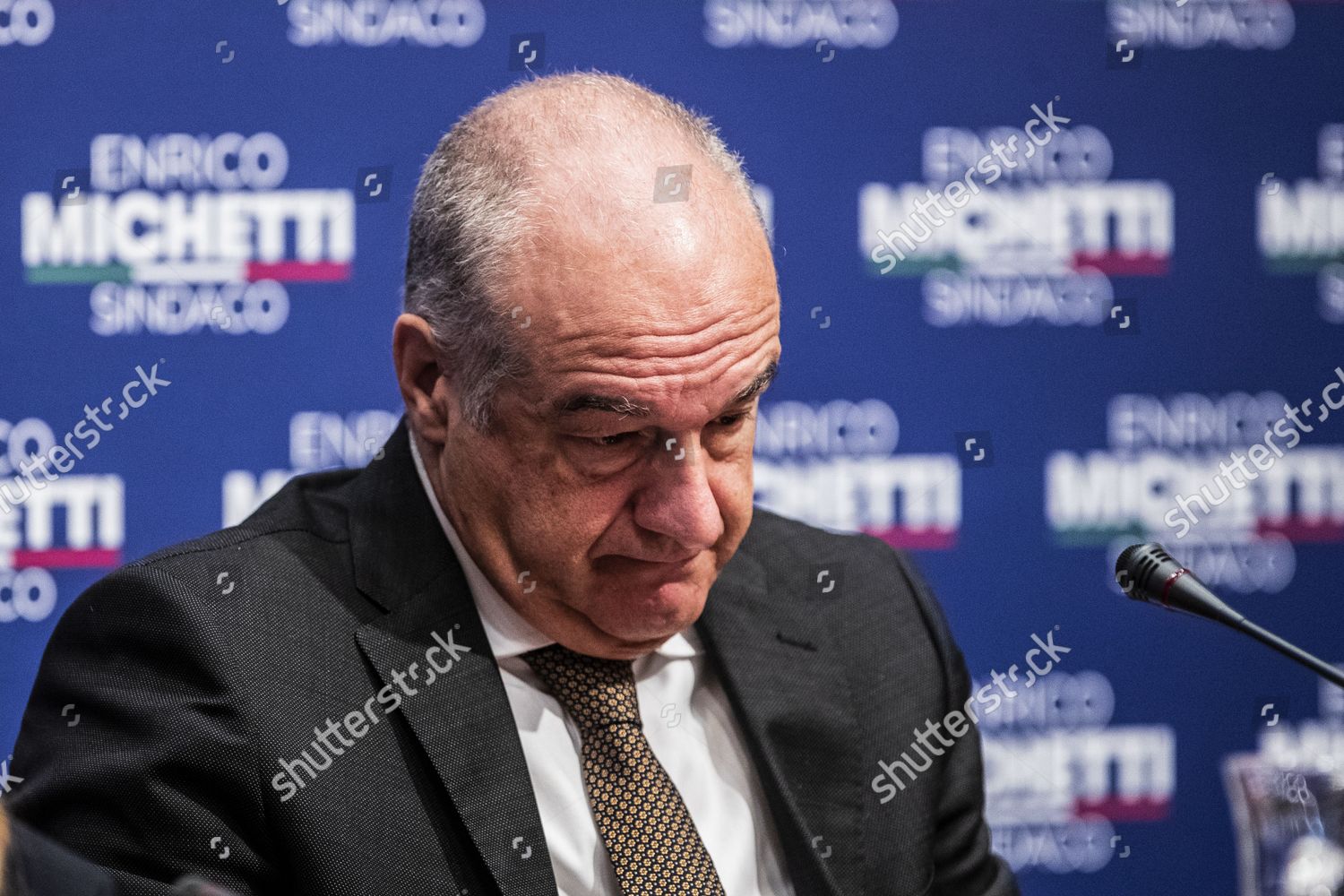 Candidate Mayor Rome Enrico Michetti During Editorial Stock Photo ...