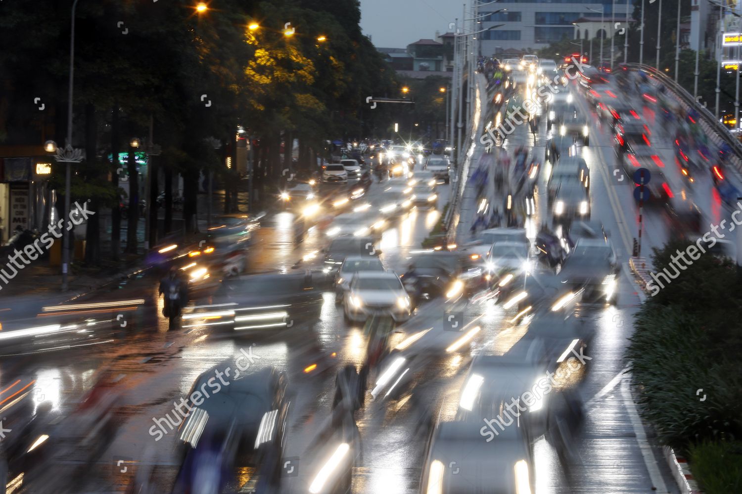 Slow Shutter Speed Image Shows Cars Editorial Stock Photo - Stock Image ...