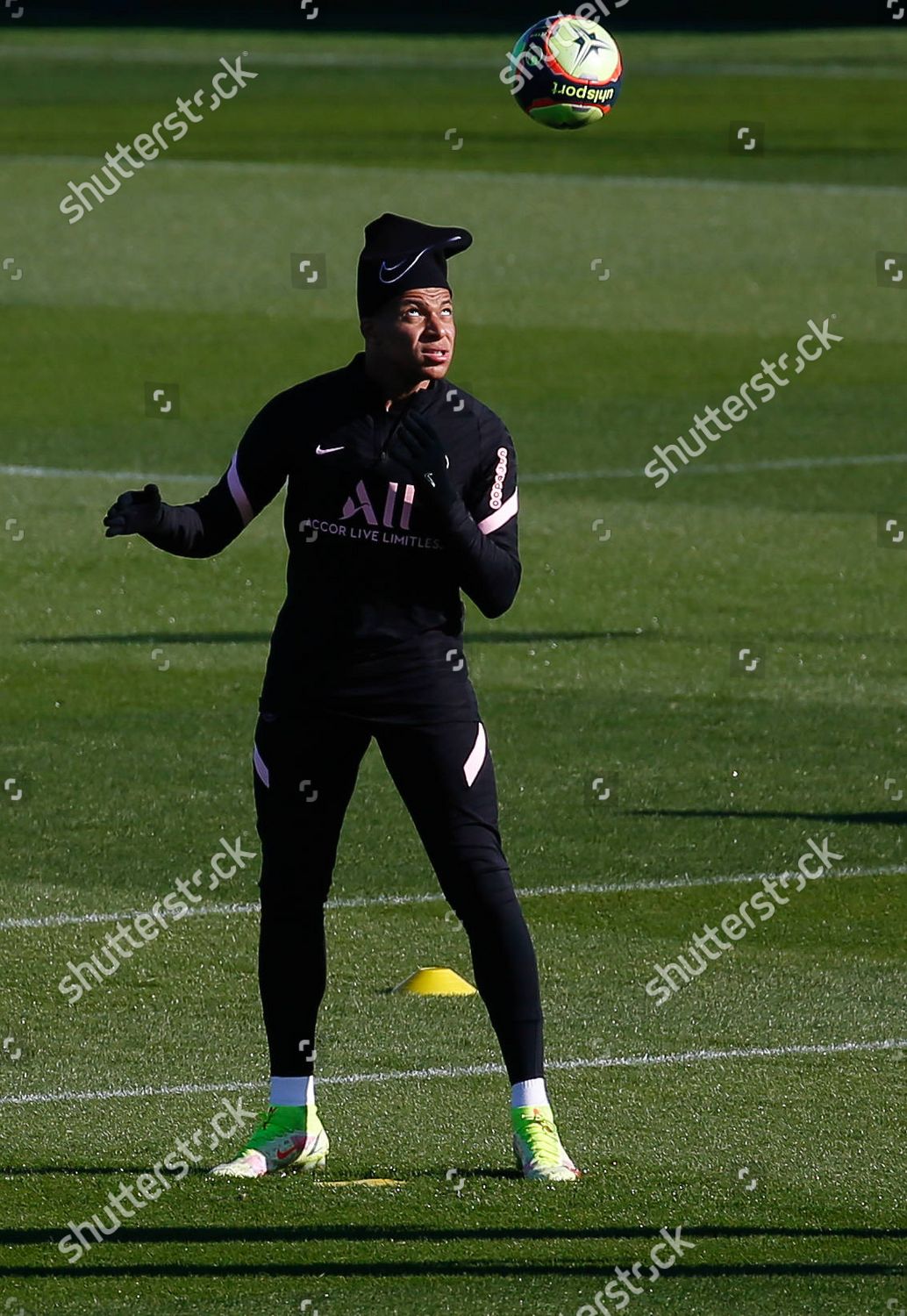 Psgs Forward Kylian Mbappe Heads Ball Editorial Stock Photo - Stock ...