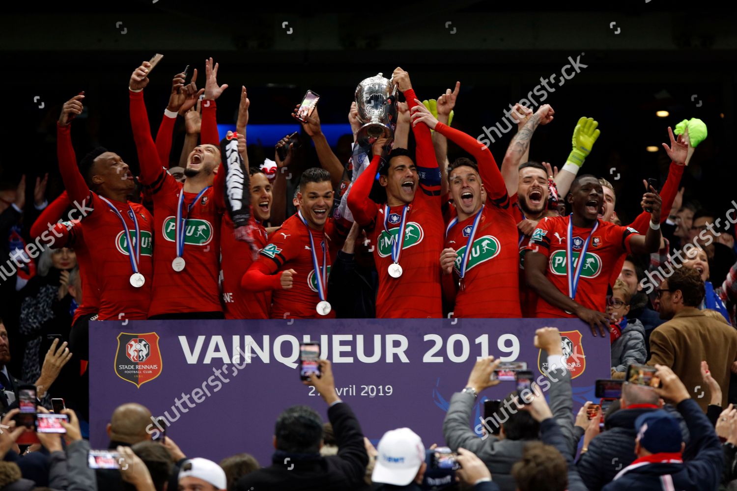 Fc Rennes Won Trophy During French Editorial Stock Photo - Stock Image ...