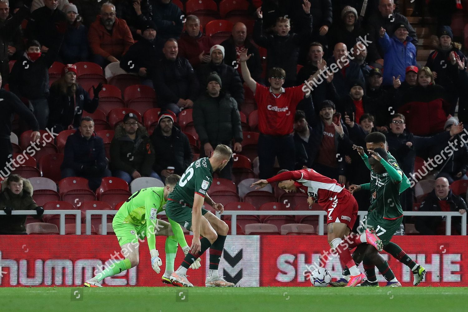 Middlesbroughs Duncan Watmore Goes Down After Editorial Stock Photo ...