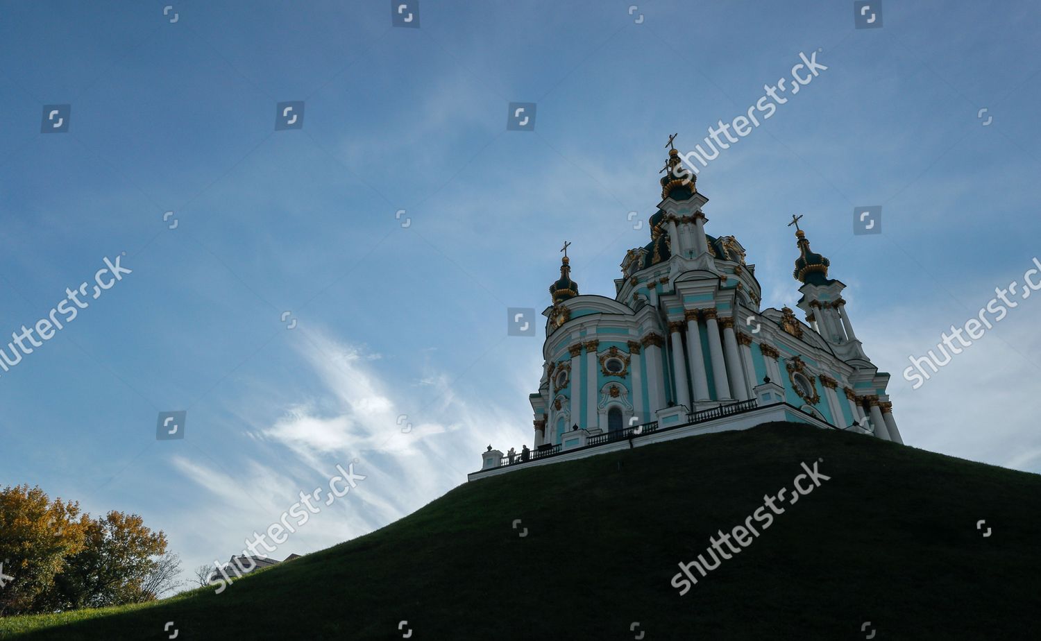Visitors Stand On Parapet Historical Andriivska Editorial Stock Photo ...