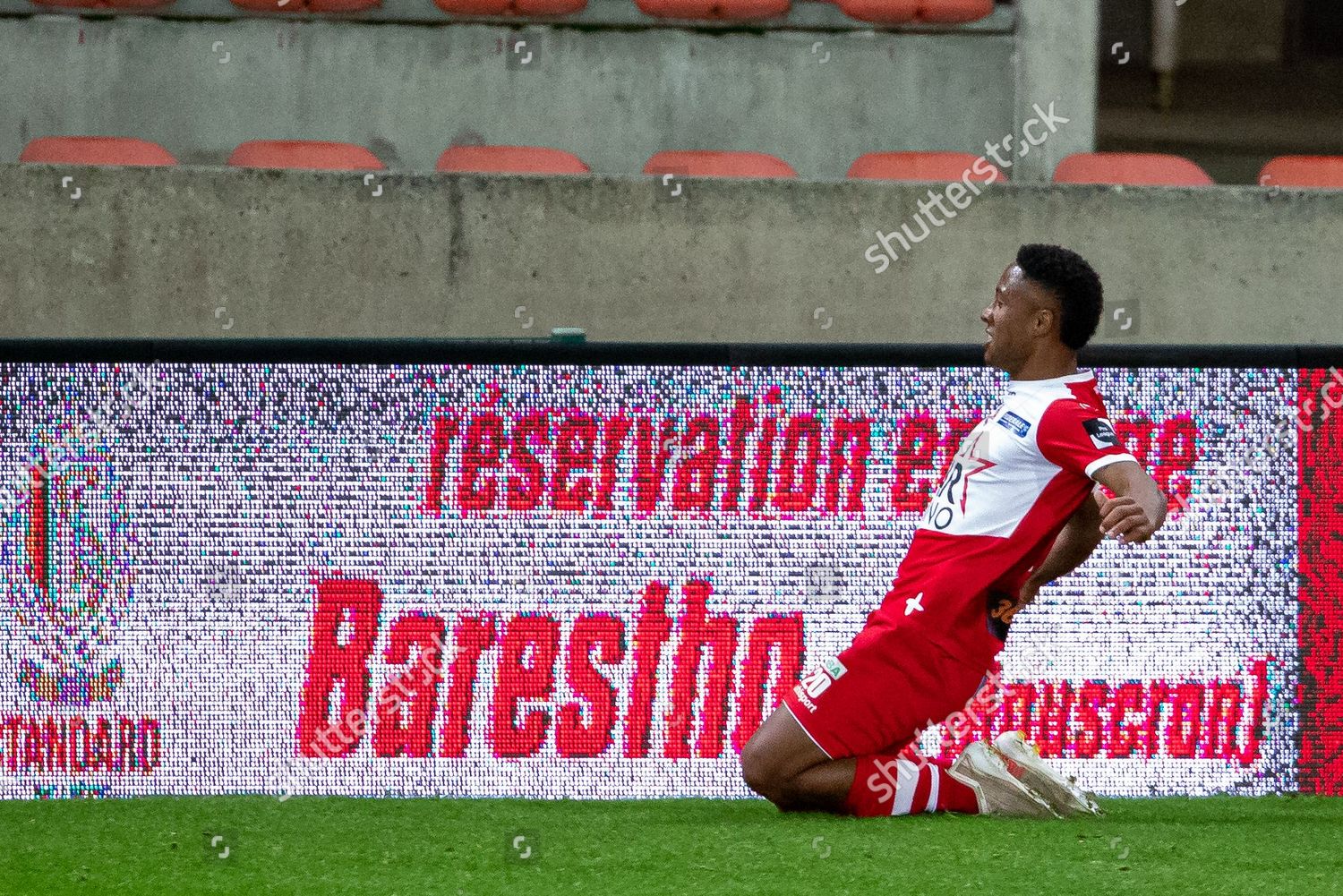Mouscrons Lucas Ribeiro Costa Celebrates After Editorial Stock Photo ...
