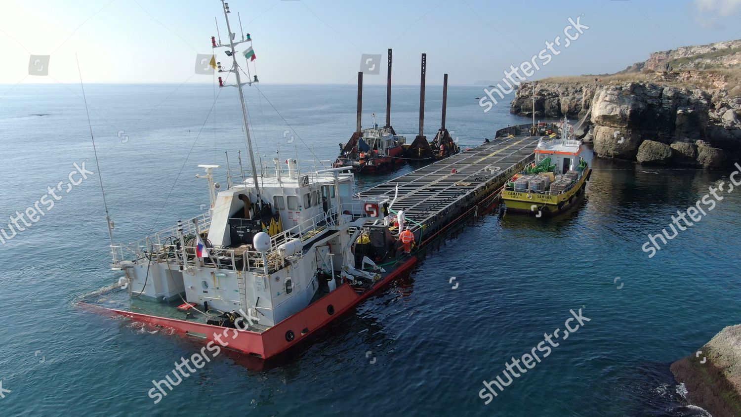 Aerial View Sunk Cargo Ship Vera Editorial Stock Photo - Stock Image ...