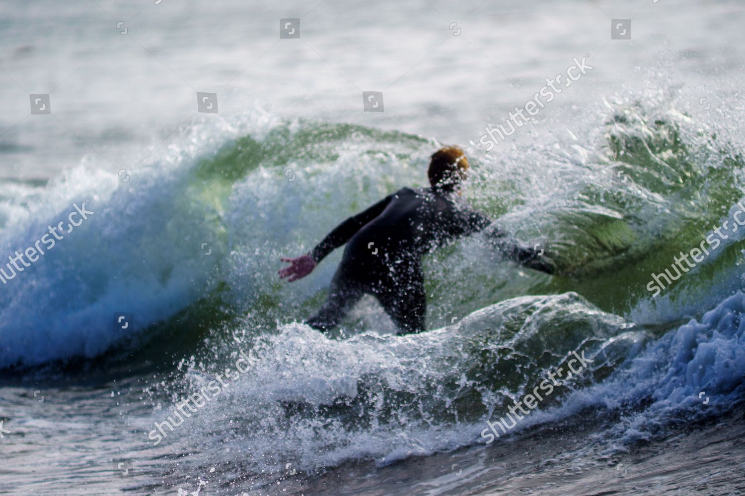 Surfers Seen Surfing Early Morning Hours Editorial Stock Photo - Stock ...