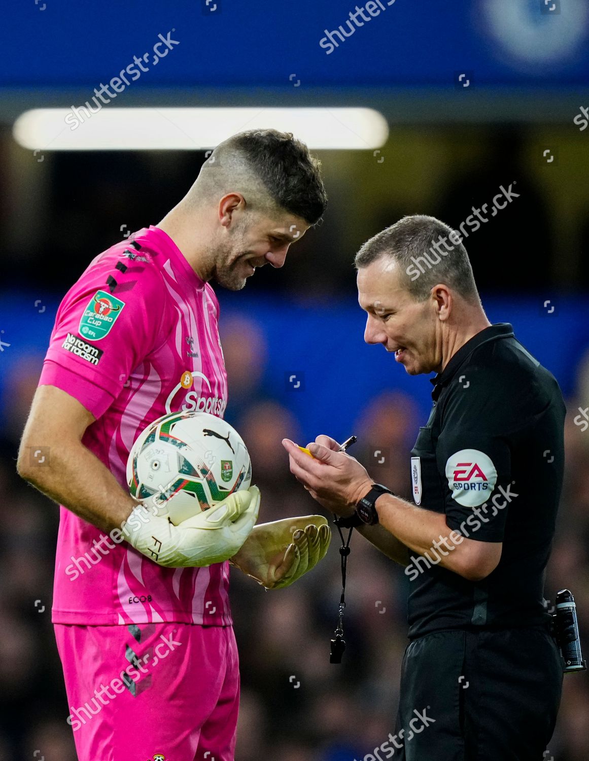 Referee Kevin Friend Presents Yellow Card Editorial Stock Photo - Stock ...