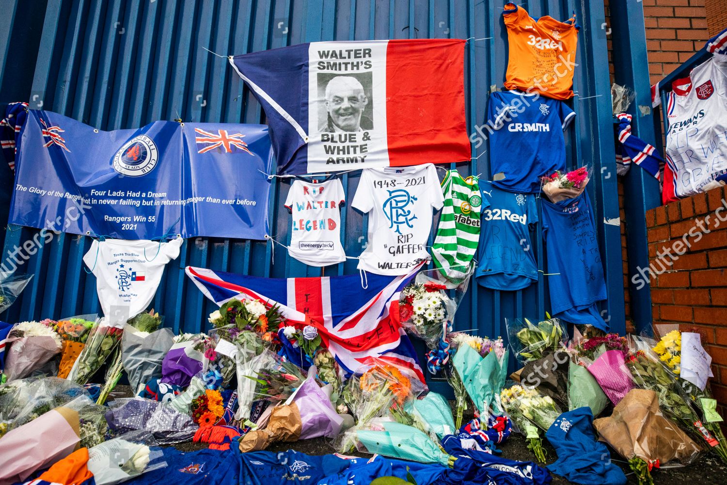 Tributes Left Blue Gates Ibrox Memory Editorial Stock Photo - Stock ...