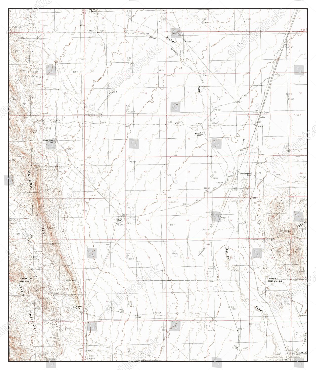 Usa Timeless Maps Alivio New Mexico Editorial Stock Photo - Stock Image ...