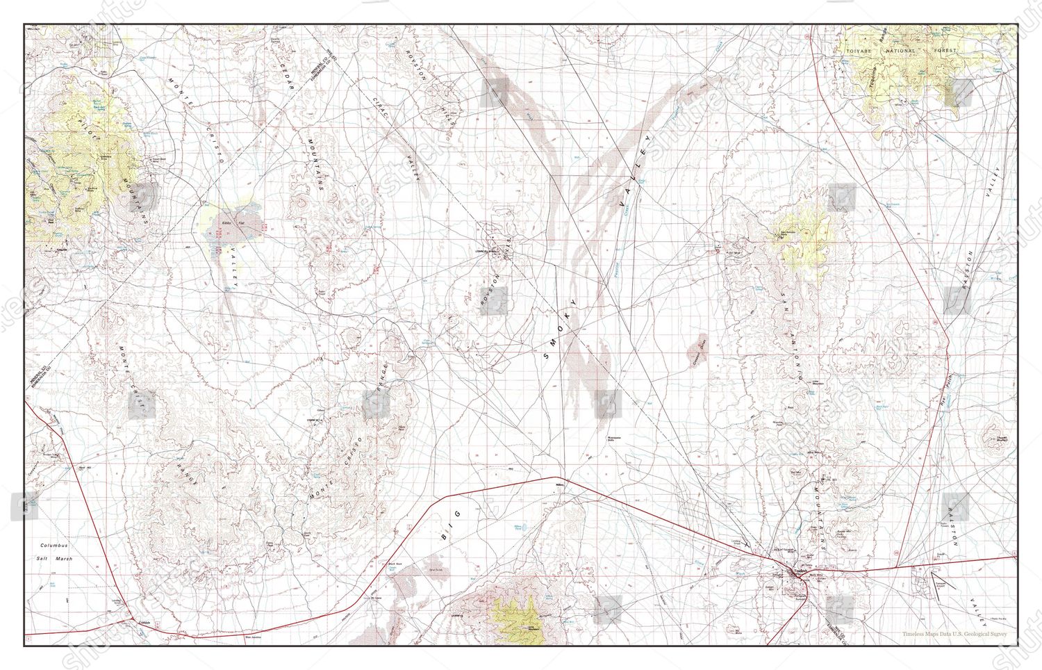 Usa Timeless Maps Tonopah Nevada Map Editorial Stock Photo - Stock ...