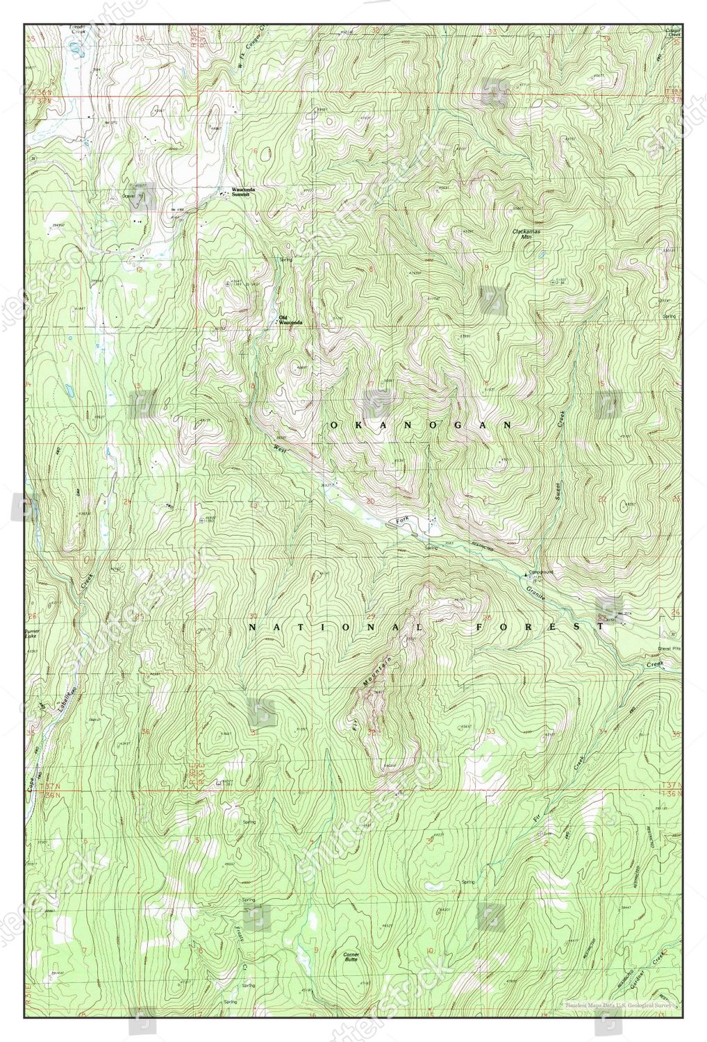 Usa Timeless Maps Wauconda Summit Washington Editorial Stock Photo ...