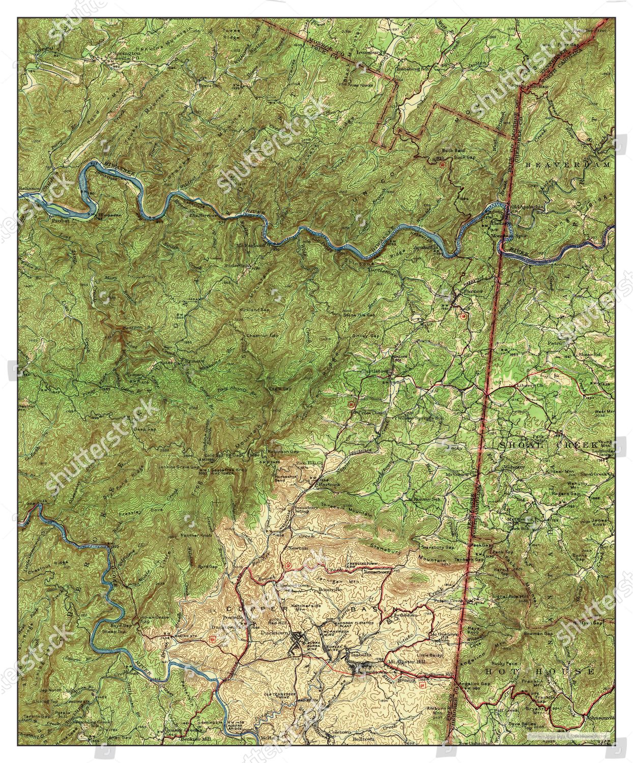 Usa Timeless Maps Ducktown Tennessee Map Editorial Stock Photo - Stock ...