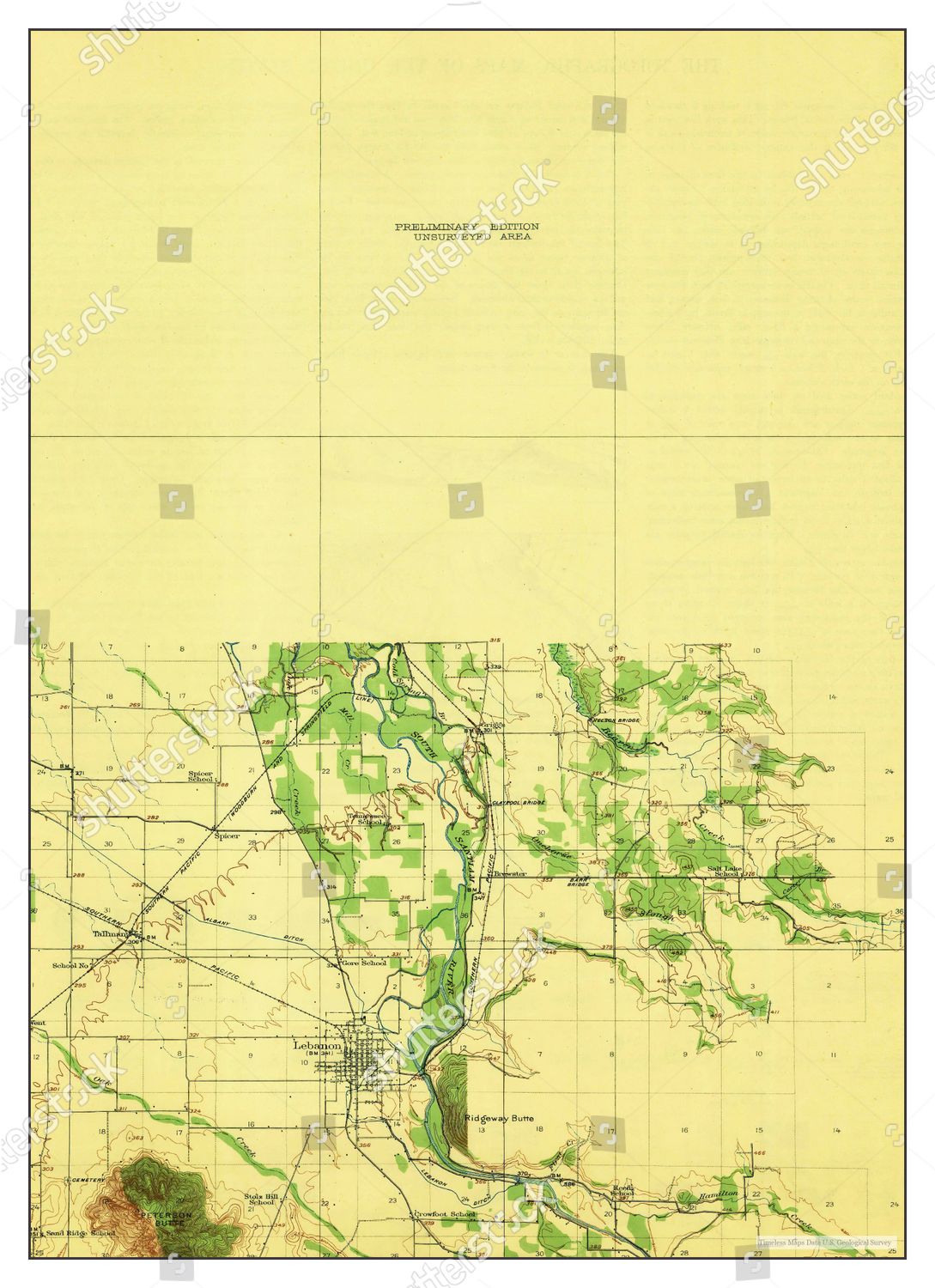 Usa Timeless Maps Lebanon Oregon Map Editorial Stock Photo - Stock ...