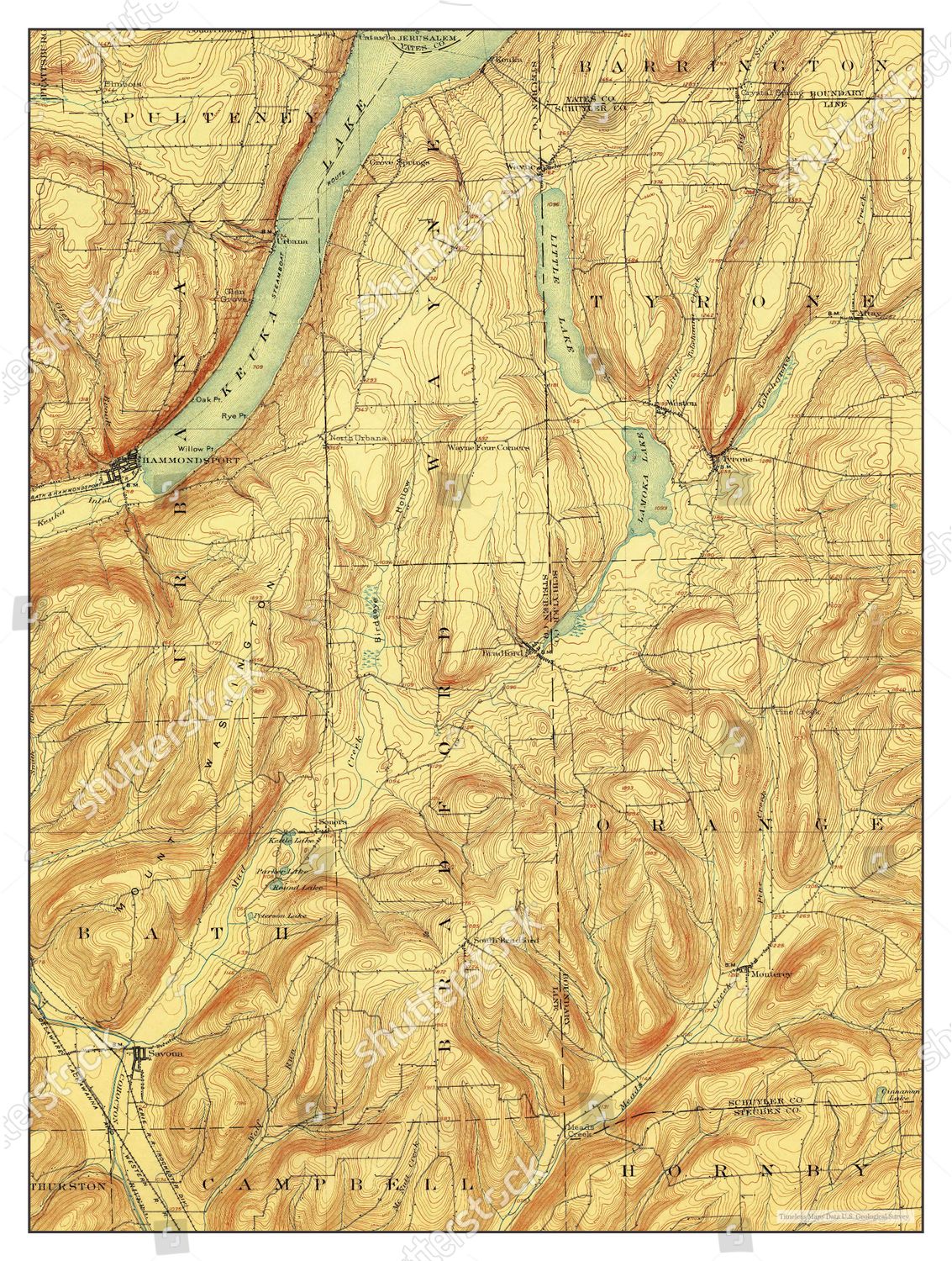 Usa Timeless Maps Hammondsport New York Editorial Stock Photo - Stock ...
