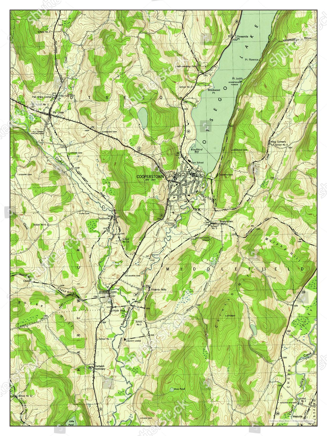 Usa Timeless Maps Cooperstown New York Editorial Stock Photo - Stock ...