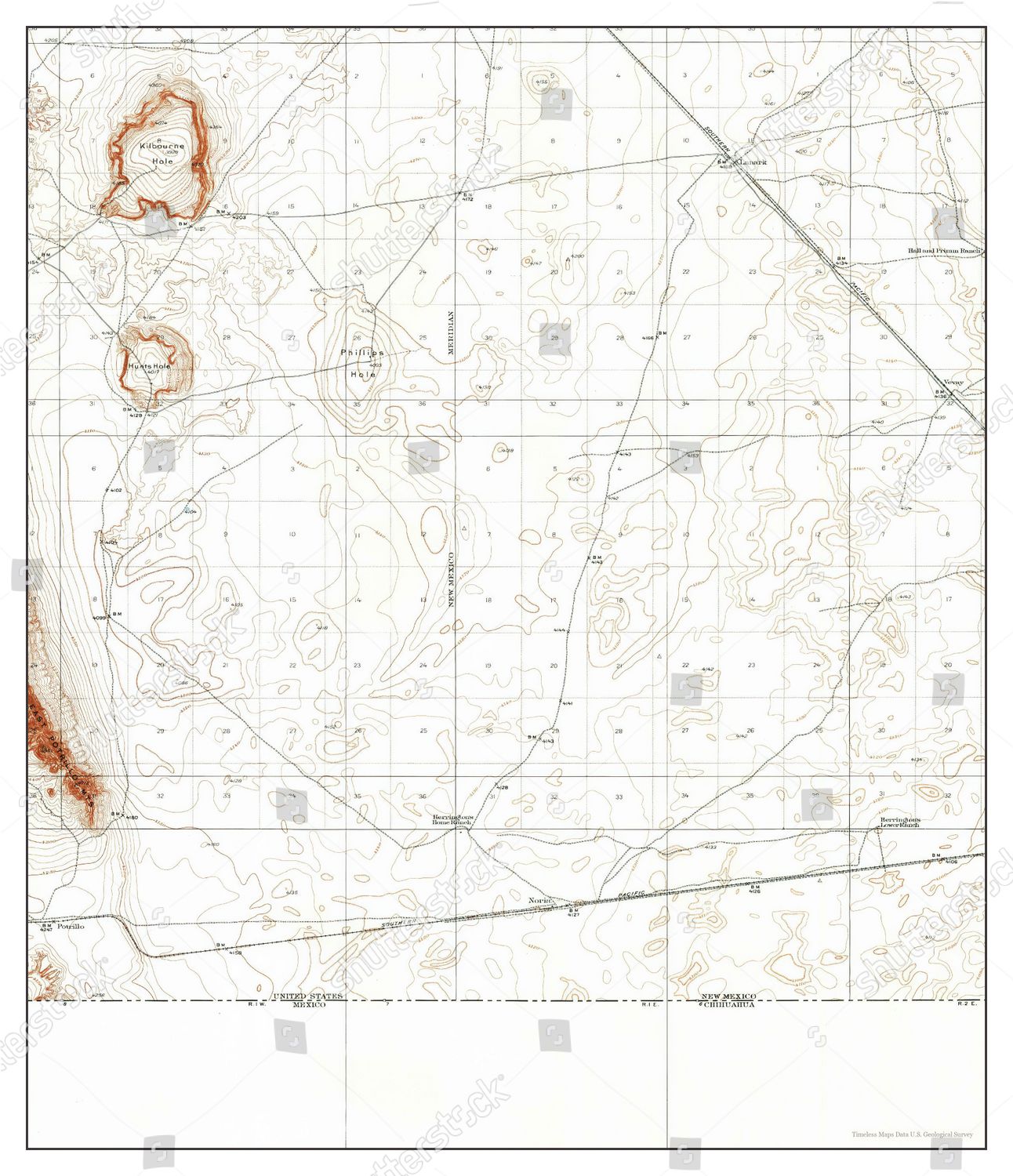 Usa Timeless Maps Noria New Mexico Editorial Stock Photo - Stock Image ...