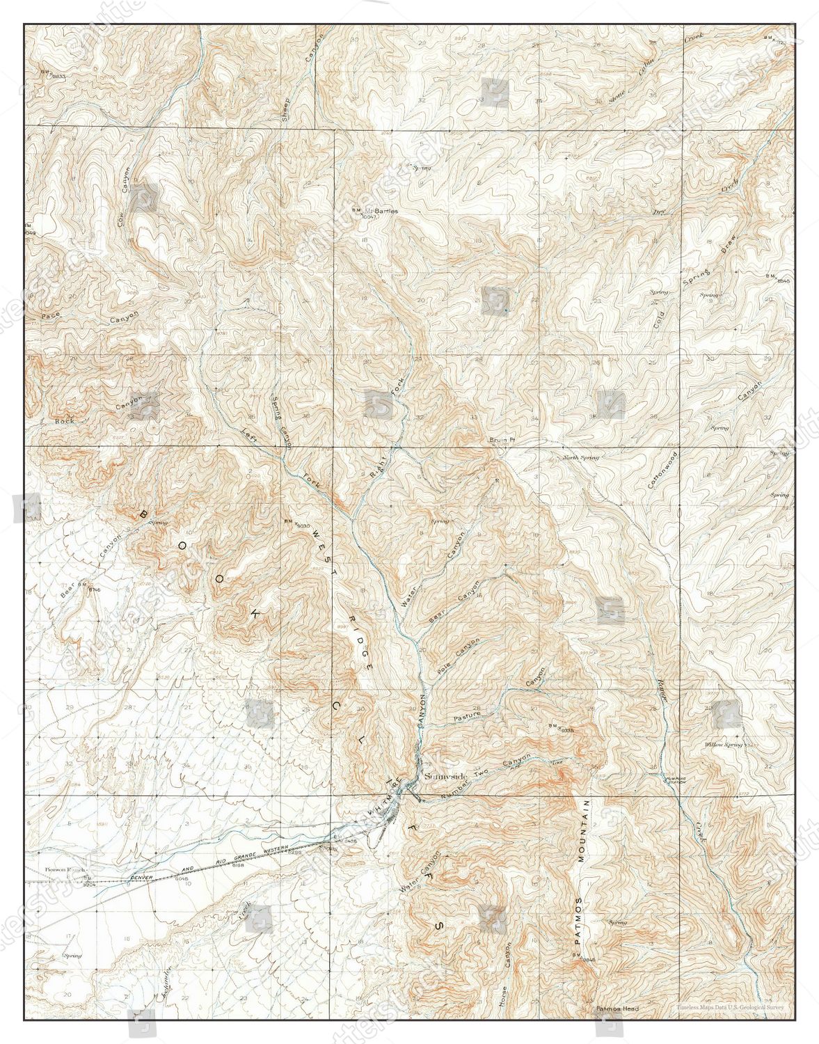 Usa Timeless Maps Sunnyside Utah Map Editorial Stock Photo - Stock ...