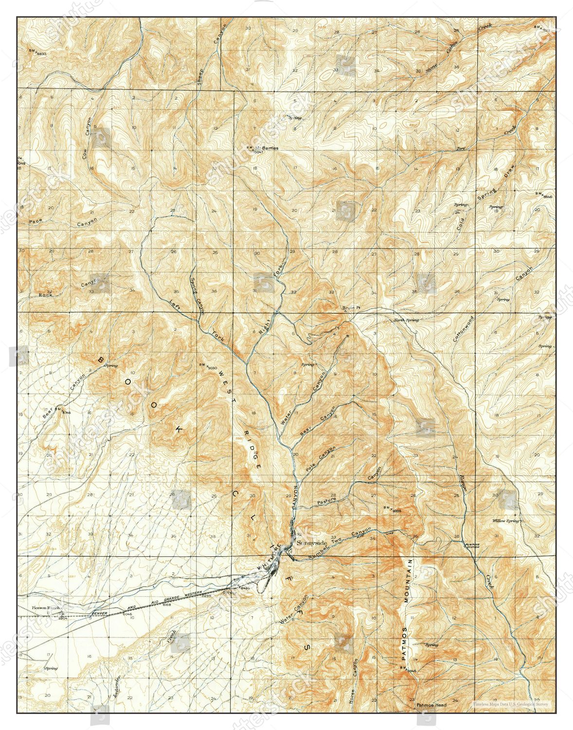 Usa Timeless Maps Sunnyside Utah Map Editorial Stock Photo - Stock ...