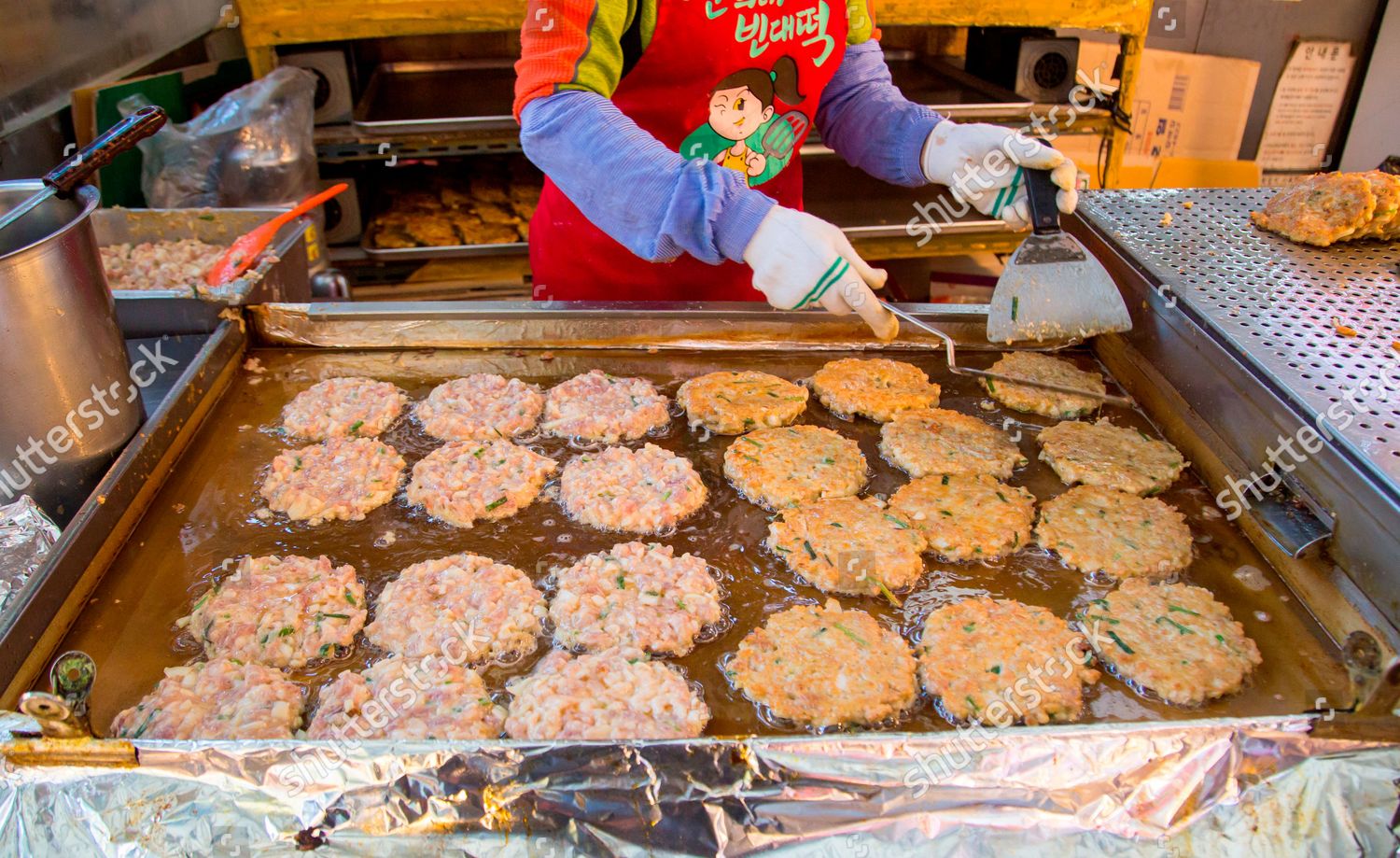 Gwangjang Market Yukjeon Meat Griddle Pancake Editorial Stock Photo ...