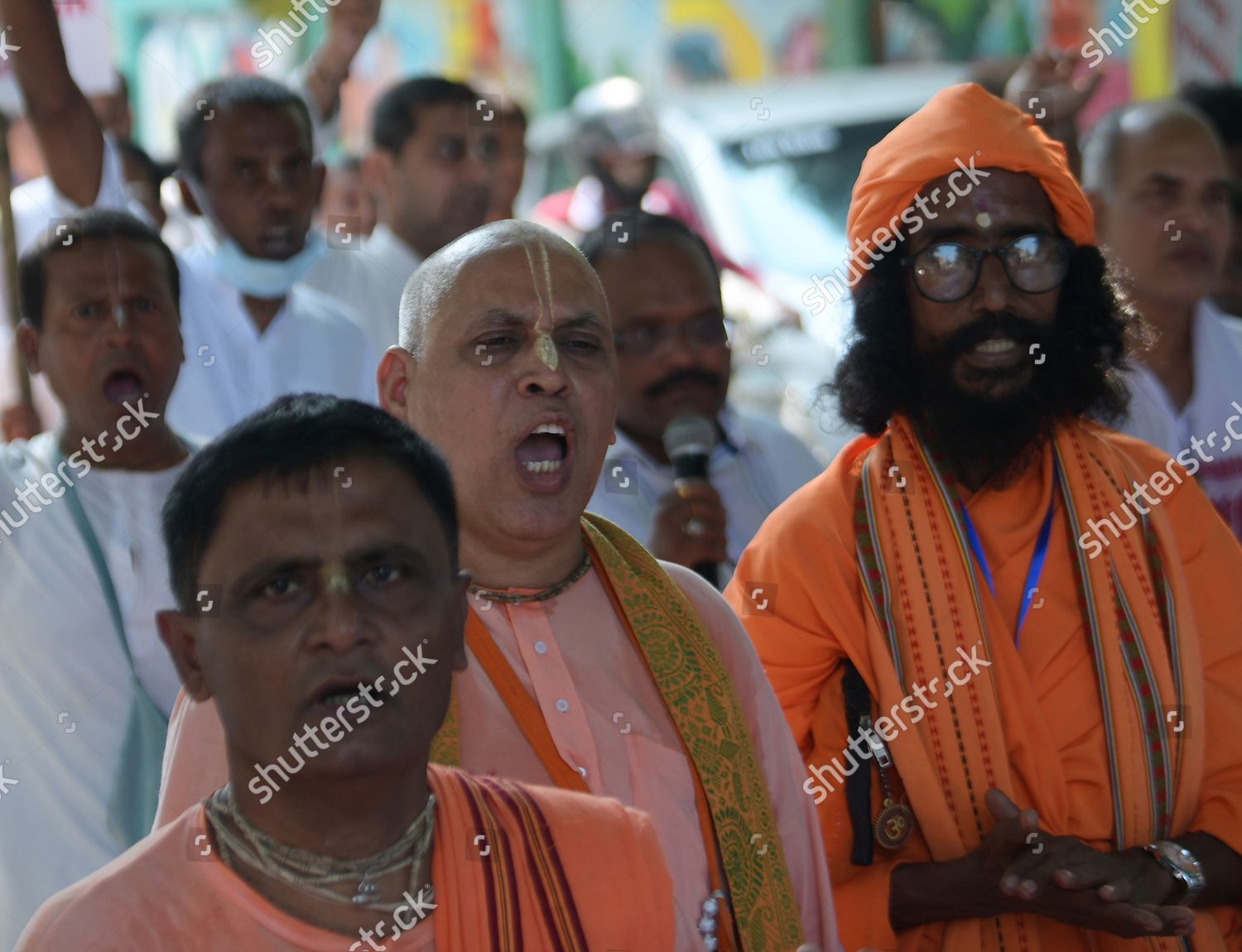 Priests Followers Iskcon Peaceful Prayer Vigil Editorial Stock Photo ...