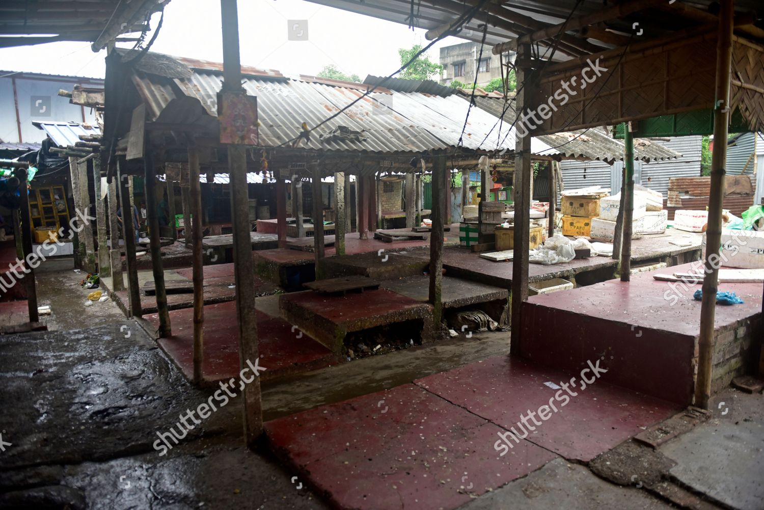 Empty Fish Market Partial Containment Zone Editorial Stock Photo ...