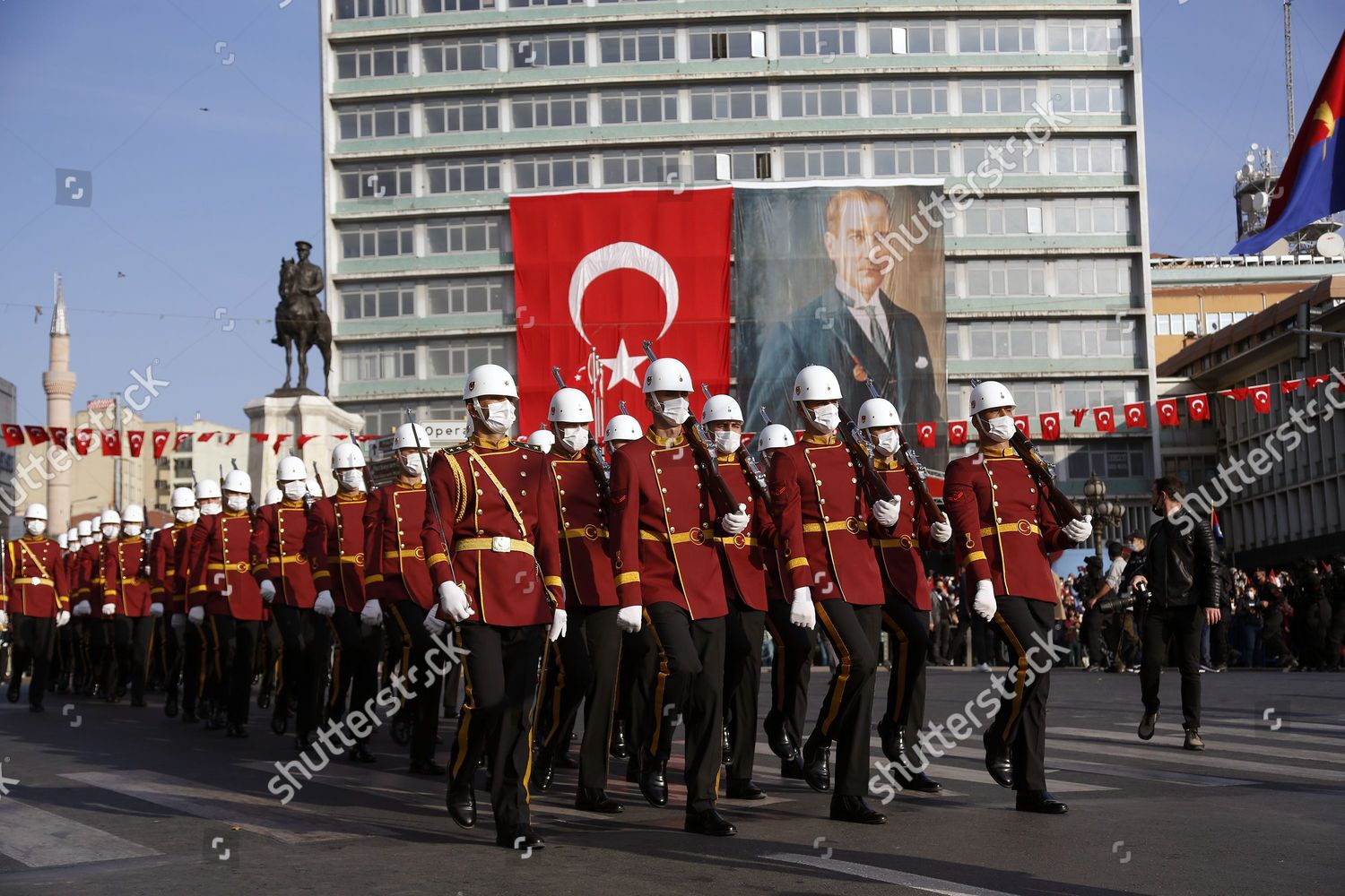 Turkish Soldiers March During Parade Mark Editorial Stock Photo - Stock ...