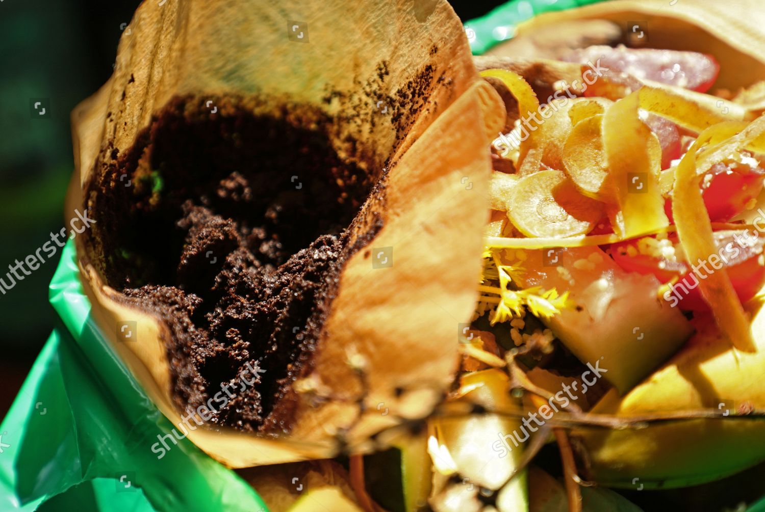 Food Waste Bag Kitchen Including Coffee Editorial Stock Photo - Stock ...