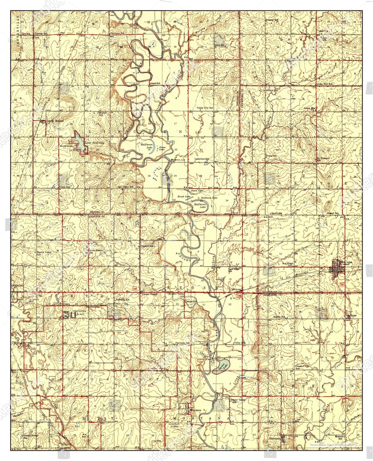 Usa Timeless Maps Mc Cune Kansas Editorial Stock Photo - Stock Image ...