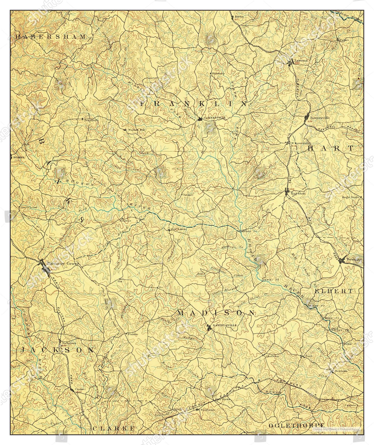 Usa Timeless Maps Carnesville Georgia Map Editorial Stock Photo - Stock ...