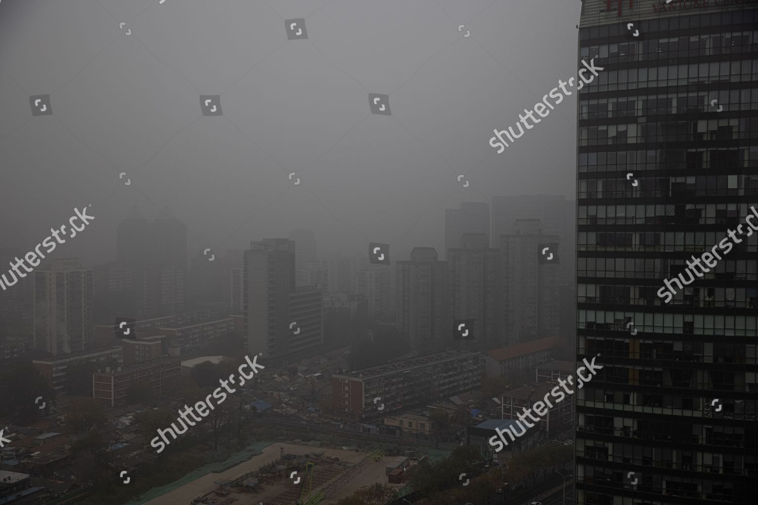 City Buildings Seen During Polluted Day Editorial Stock Photo - Stock ...