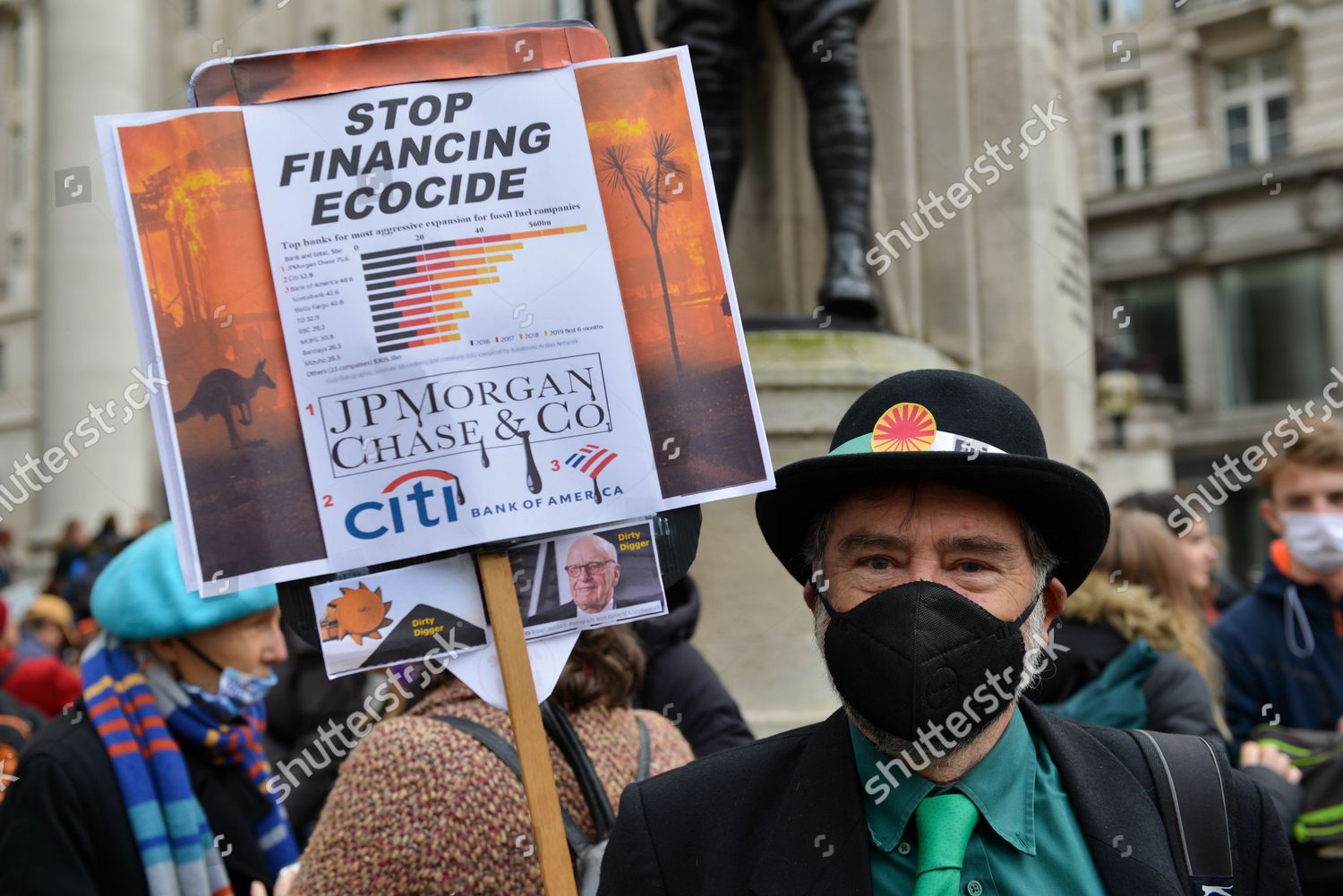 Protester Holds Placard During Demonstration Climate Editorial Stock ...