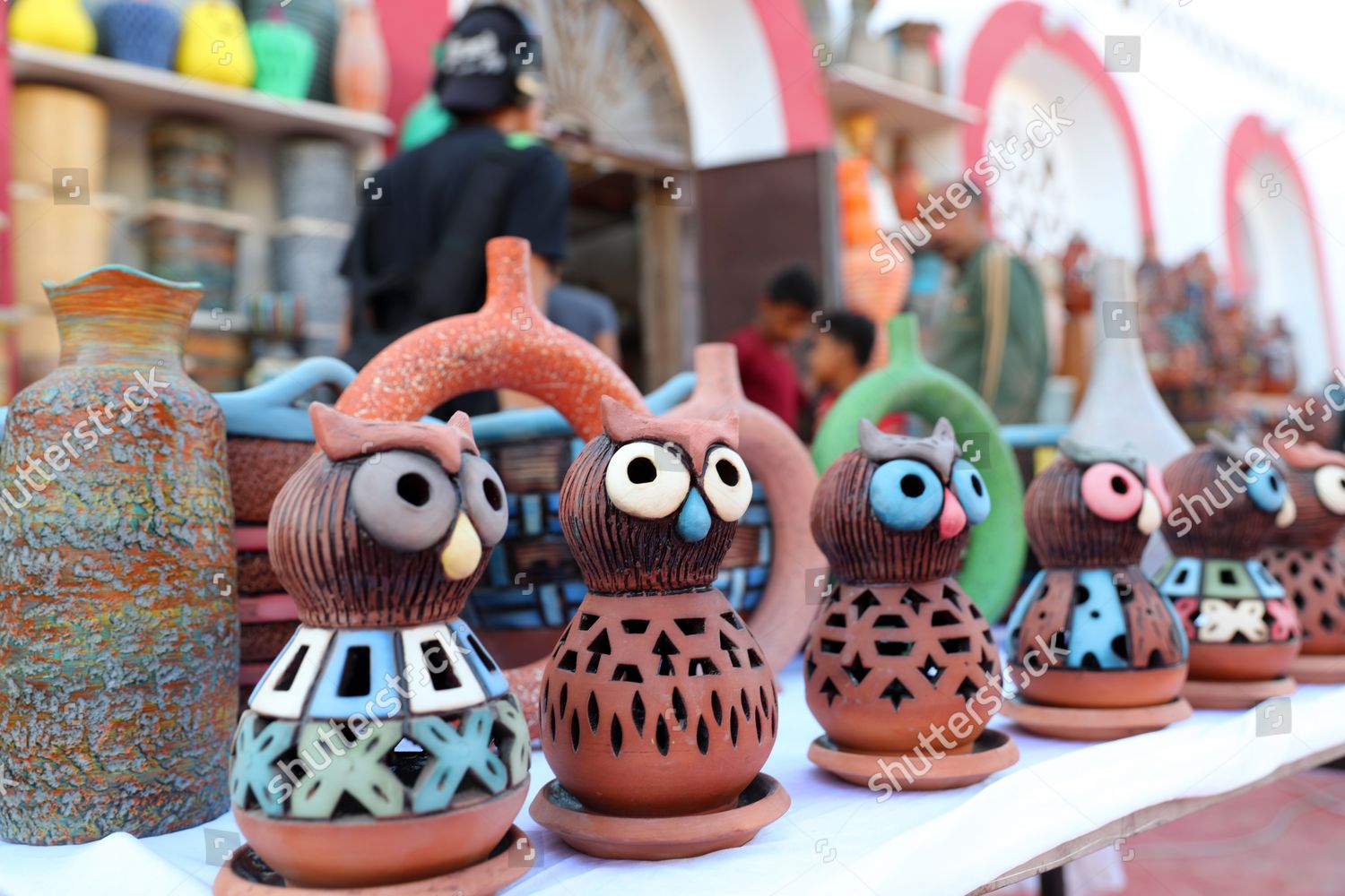 Photo Shows Colored Pottery Handicrafts Displayed Editorial Stock Photo ...