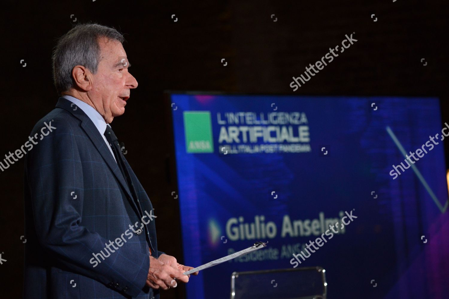 Giulio Anselmi President Ansa Editorial Stock Photo - Stock Image ...
