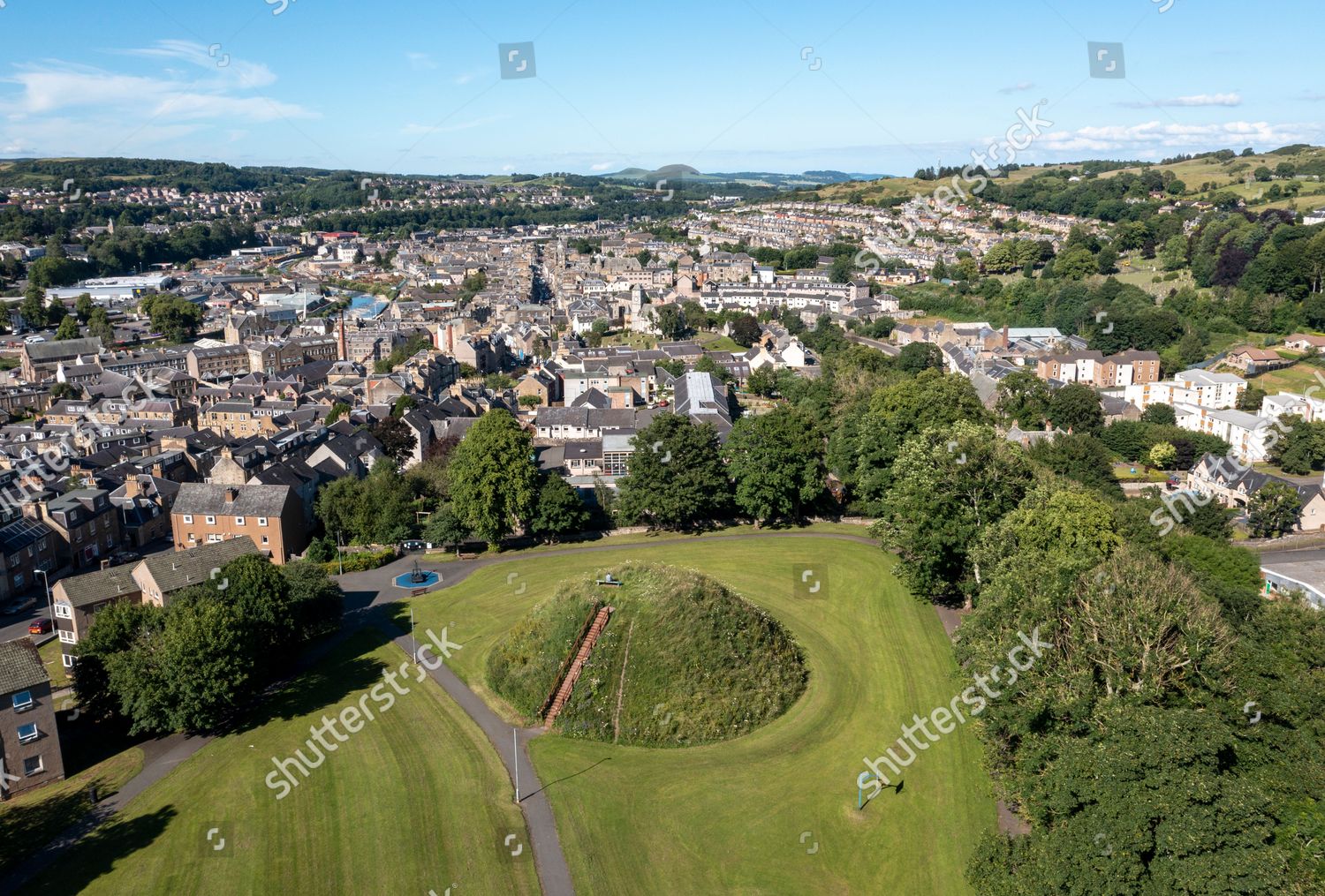 Aerial View Moat Hill Hawick Town Editorial Stock Photo - Stock Image ...