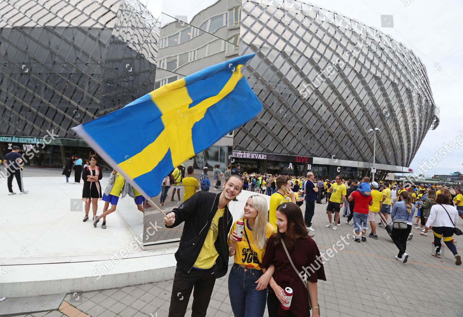 Swedish Fans During World Cup Quarterfinal Editorial Stock Photo ...